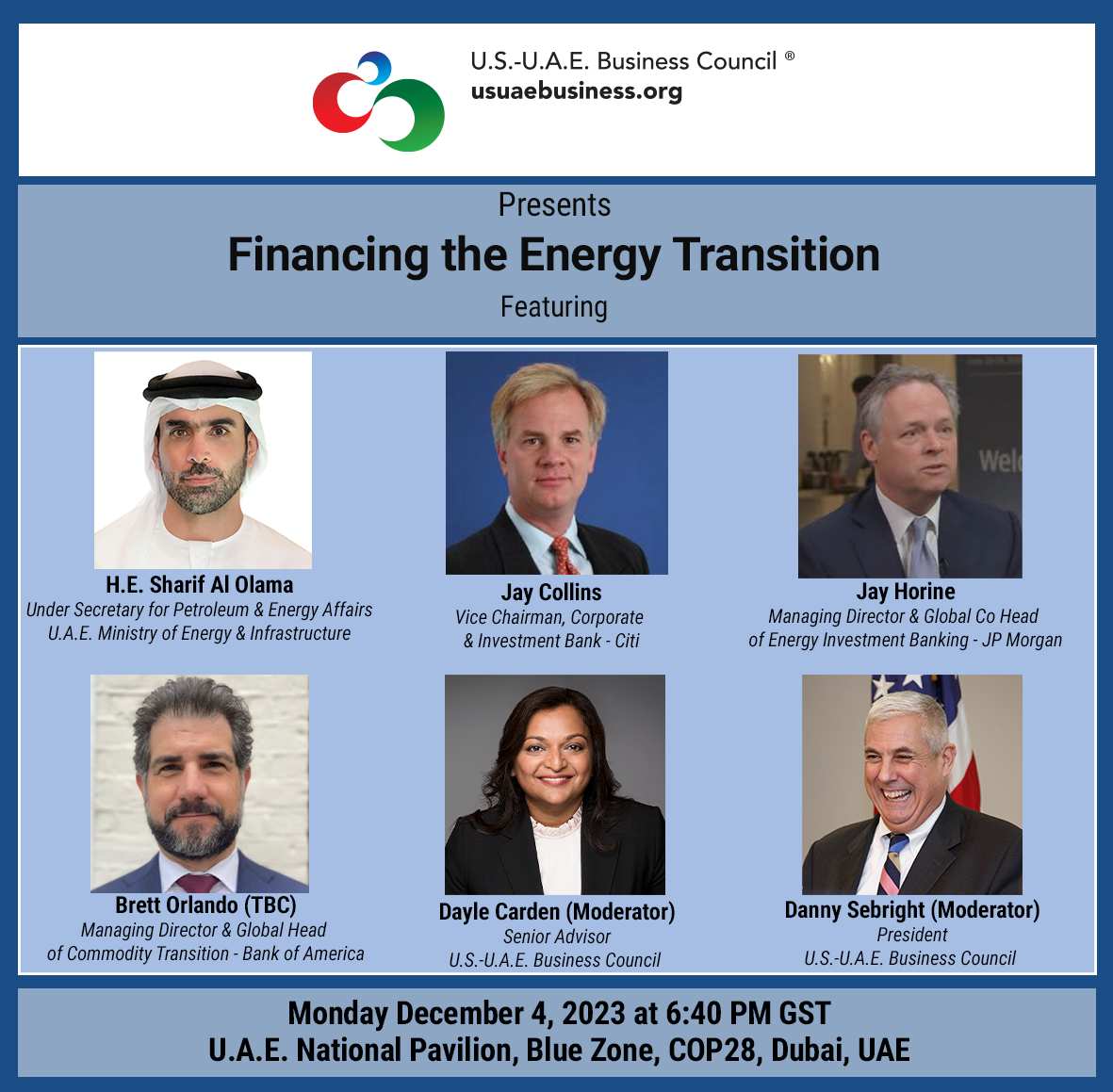 Public and Private Sector Leaders Look to Build on COP28 Finance Momentum - The U.S.-U.A.E ...